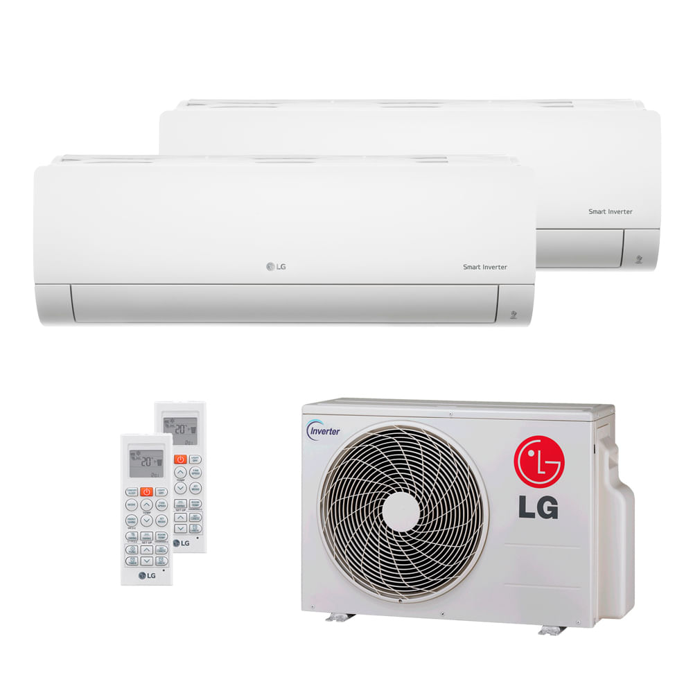 Ar-Condicionado Multi Split Inverter LG 18.000 BTUs (2x Evap HW 8.500) Quente/Frio 220V - ambientair